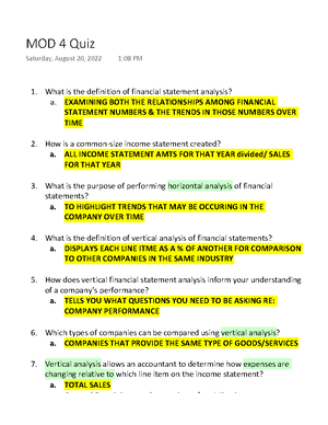 D196 Study Guide - Notes - D196 – Principles of Financial and ...