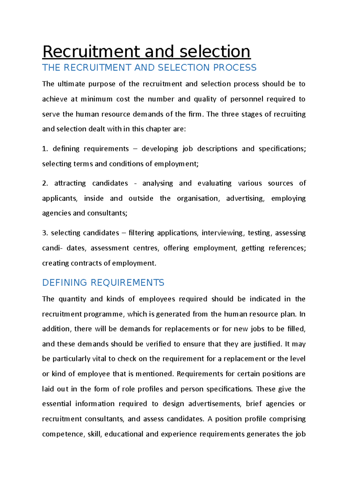 Recruitment and selection - The three stages of recruiting and ...