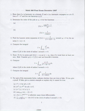 assignment 1 questions - Math 300 Homework 1 Write the number [ 2 + i 6 ...