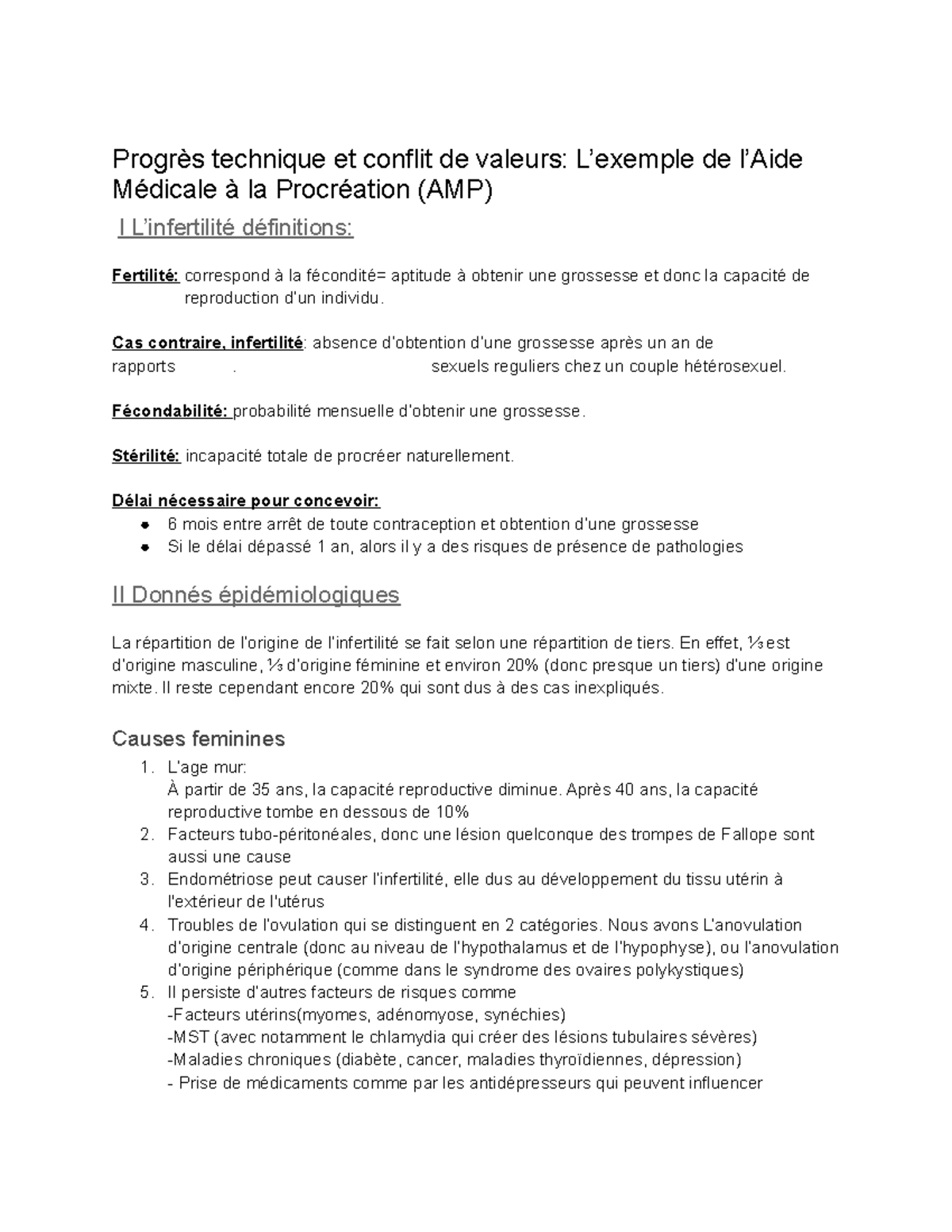Aide a la procreation medecine s2 - Progrès technique et conflit de ...