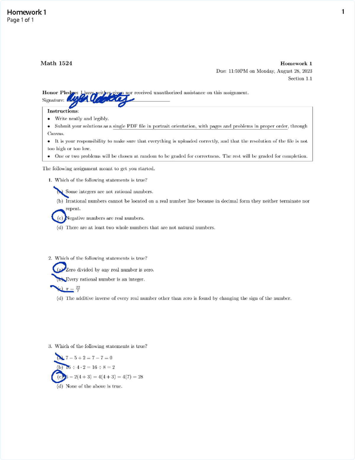 Calc HW 1 - This includes practice problems from chapters 1 and 2 ...
