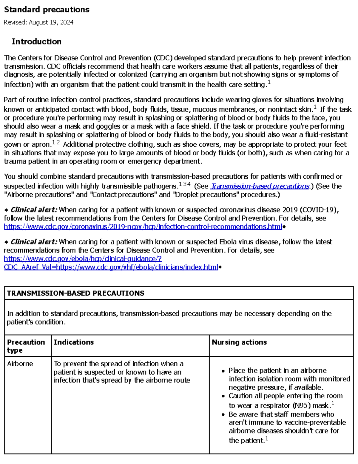 Standard precautions - CDC officials recommend that health care workers ...