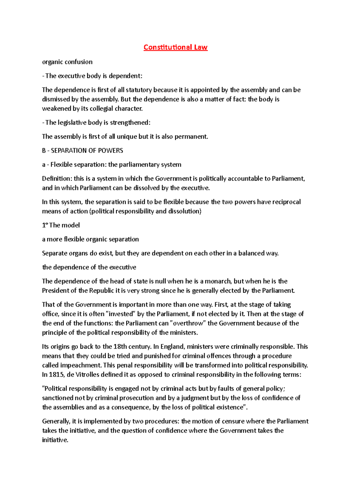 Constitutional Law 3 - Constitutional Law organic confusion The ...