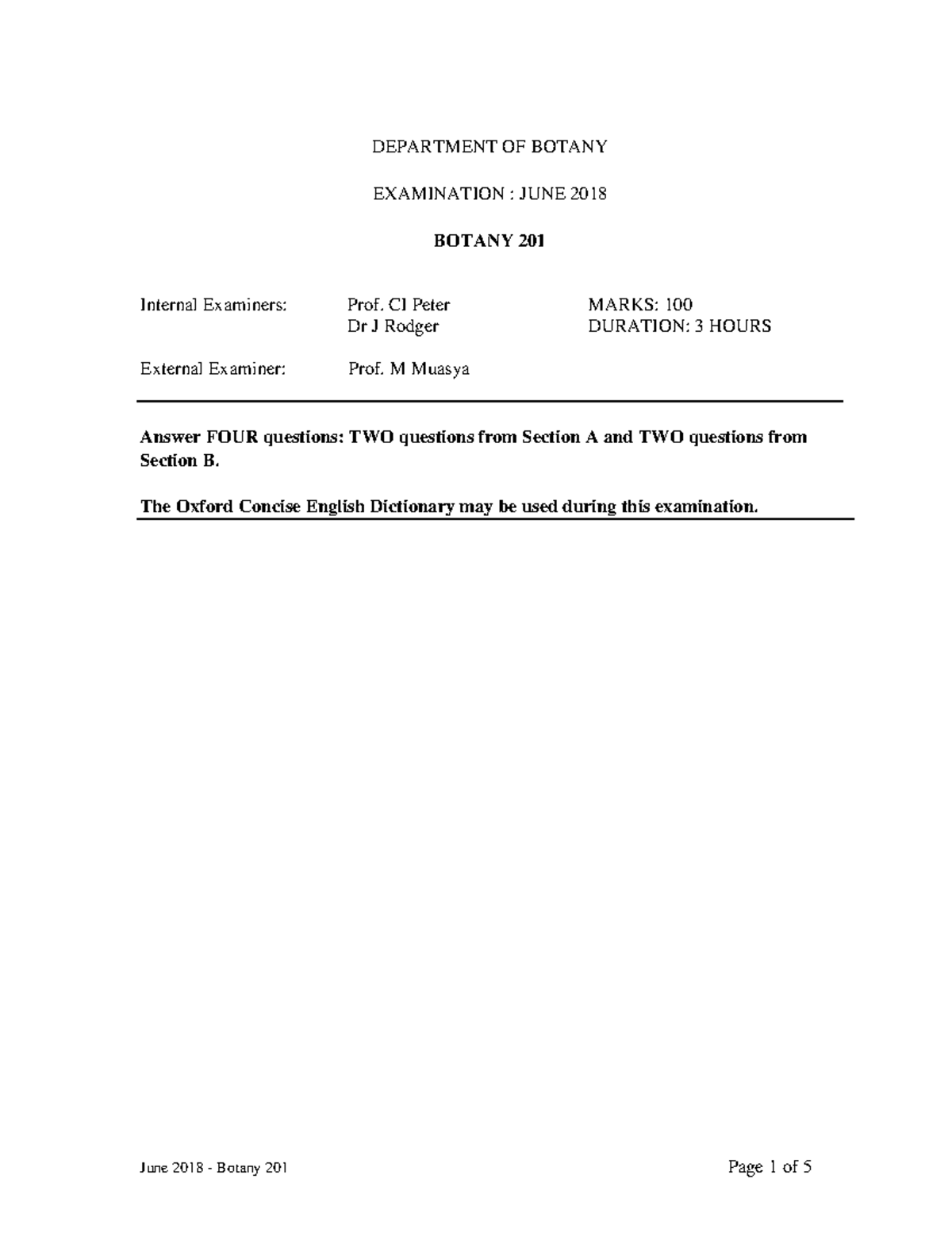 Botany 201 June 2018 - RHODES UNIVERSITY DEPARTMENT OF BOTANY ...