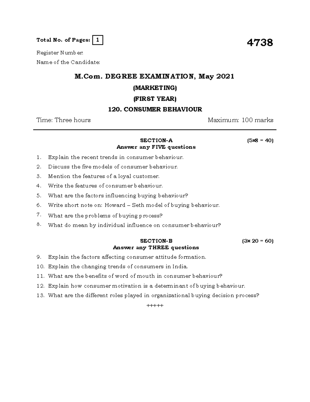 4738 - Note will be provided by Salman sir - Total No. of Pages: 1 4738 ...