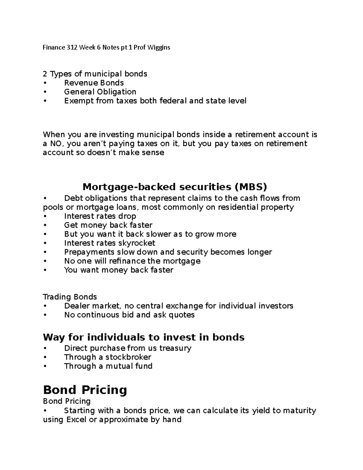 Finance 312 Week 6 Notes pt 1 Prof Wiggins - Finance 312 Week 6 Notes ...
