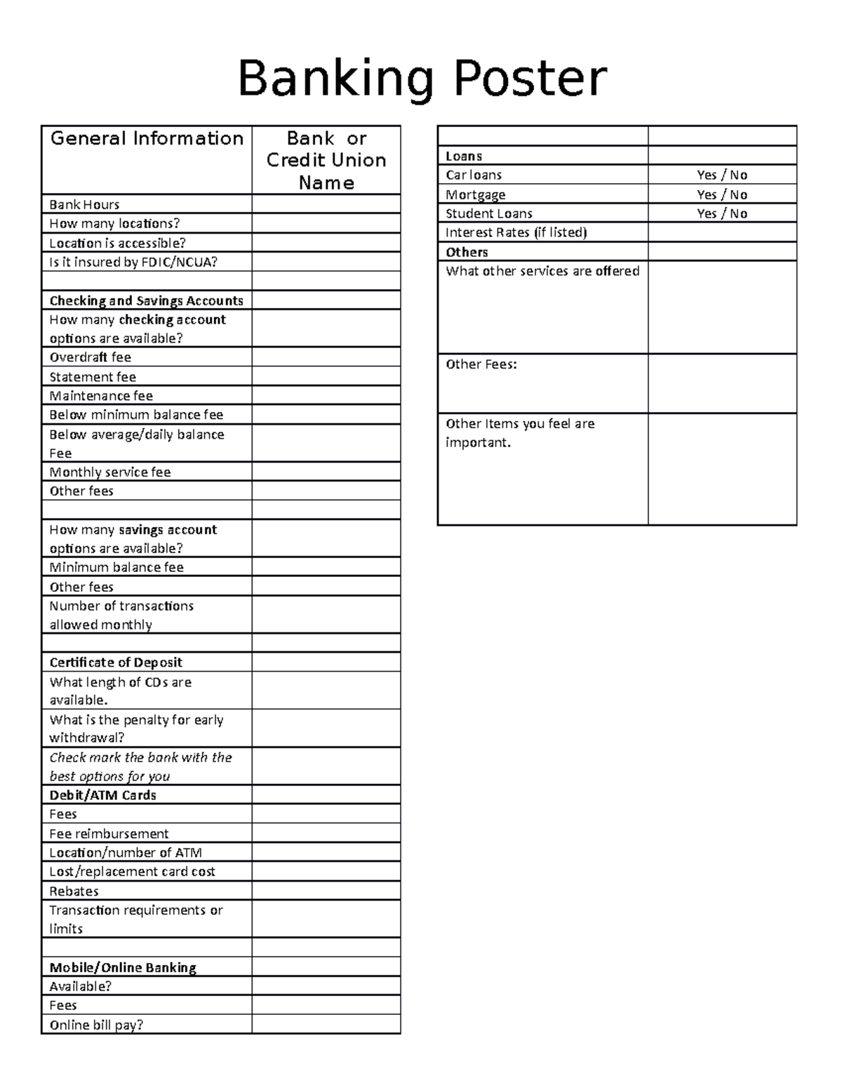 Banking poster - jkghgh - Banking Poster General Information Bank or ...