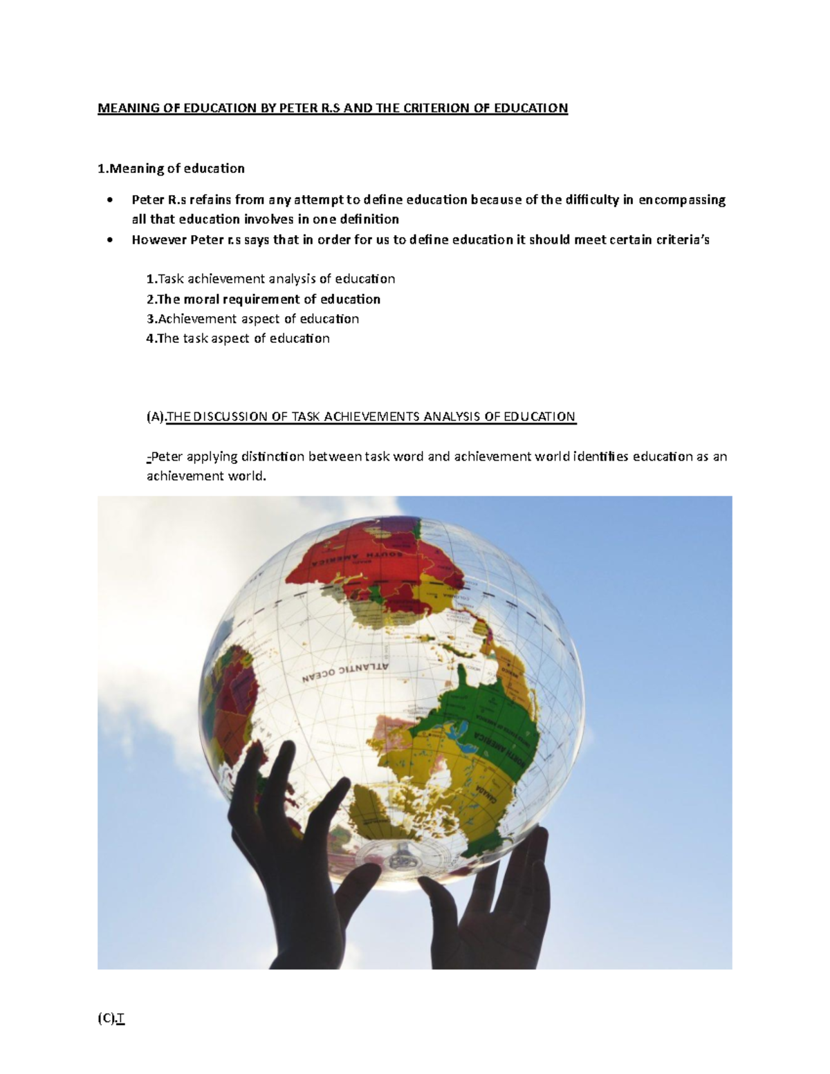 Group 2 Presentation - Chh - MEANING OF EDUCATION BY PETER R AND THE ...