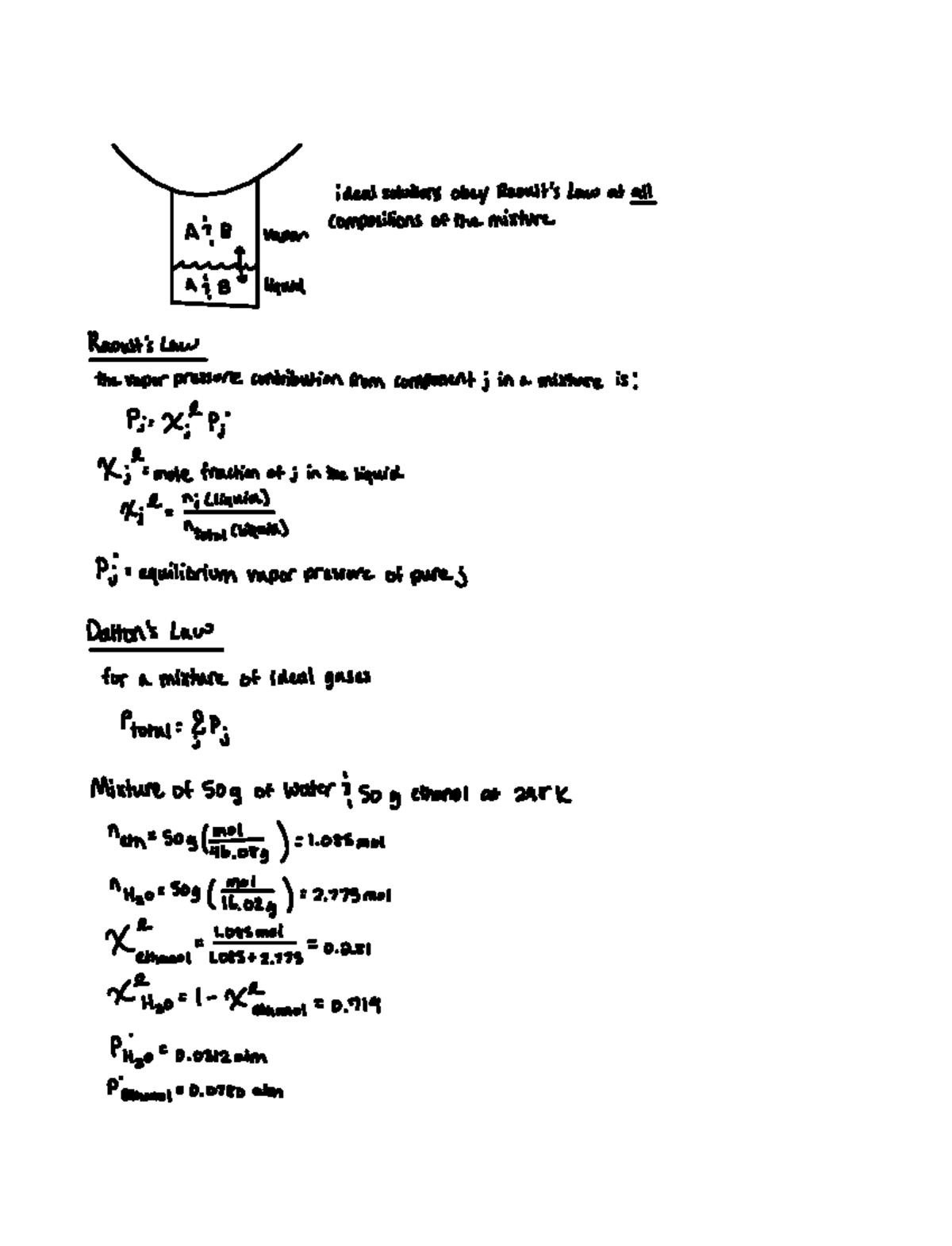 Outline #28 Raoult’s Law, Dalton’s Law, Positive and Negative ...