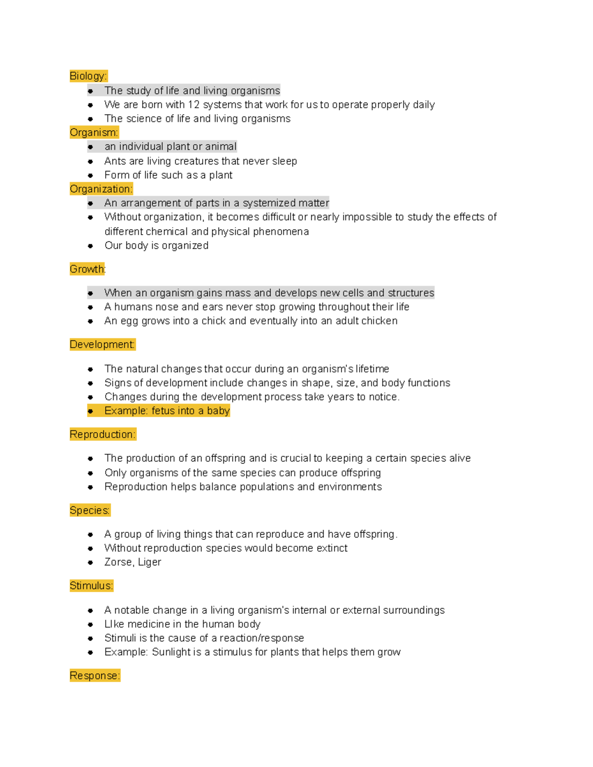 Science of Life Notes - Biology: The study of life and living organisms ...