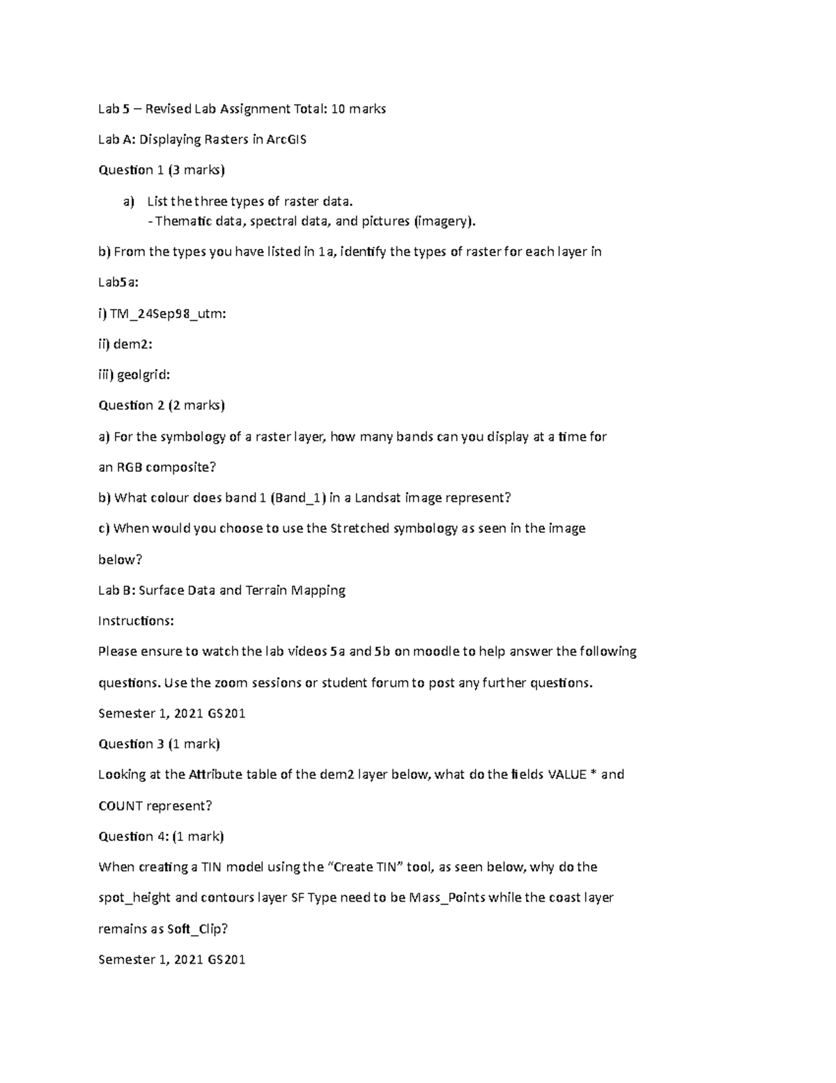 Lab 5-TUTORIAL ACTIVITY LAB REPORT SEMESTER 1 - Lab 5 – Revised Lab Assignment Total: 10 marks ...