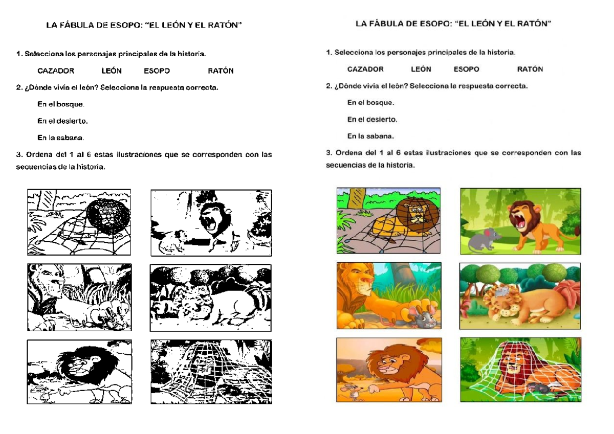 El raton y el leon - lectura - tecnologia de la comunicacion e ...