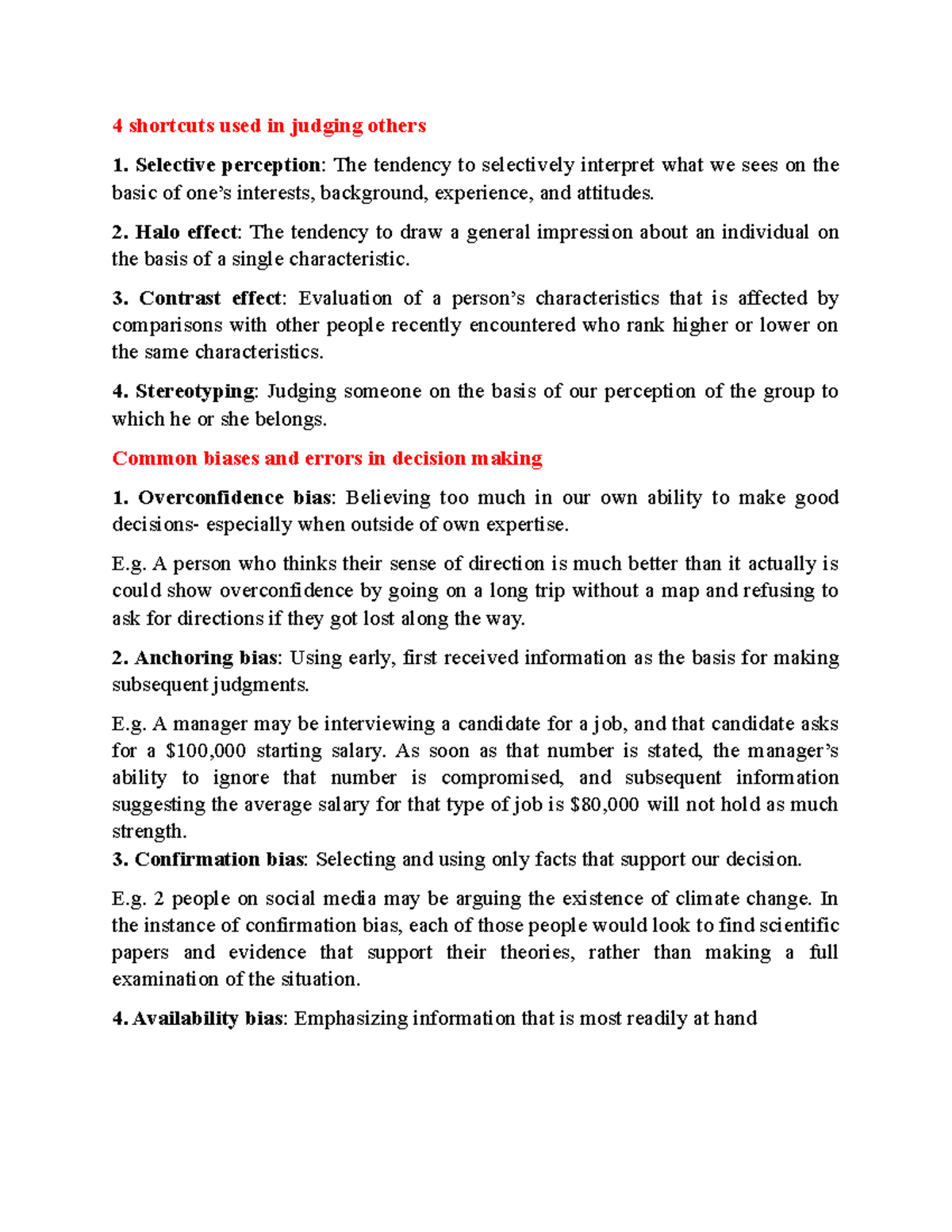 4 shortcuts used in judging others - Selective perception : The ...