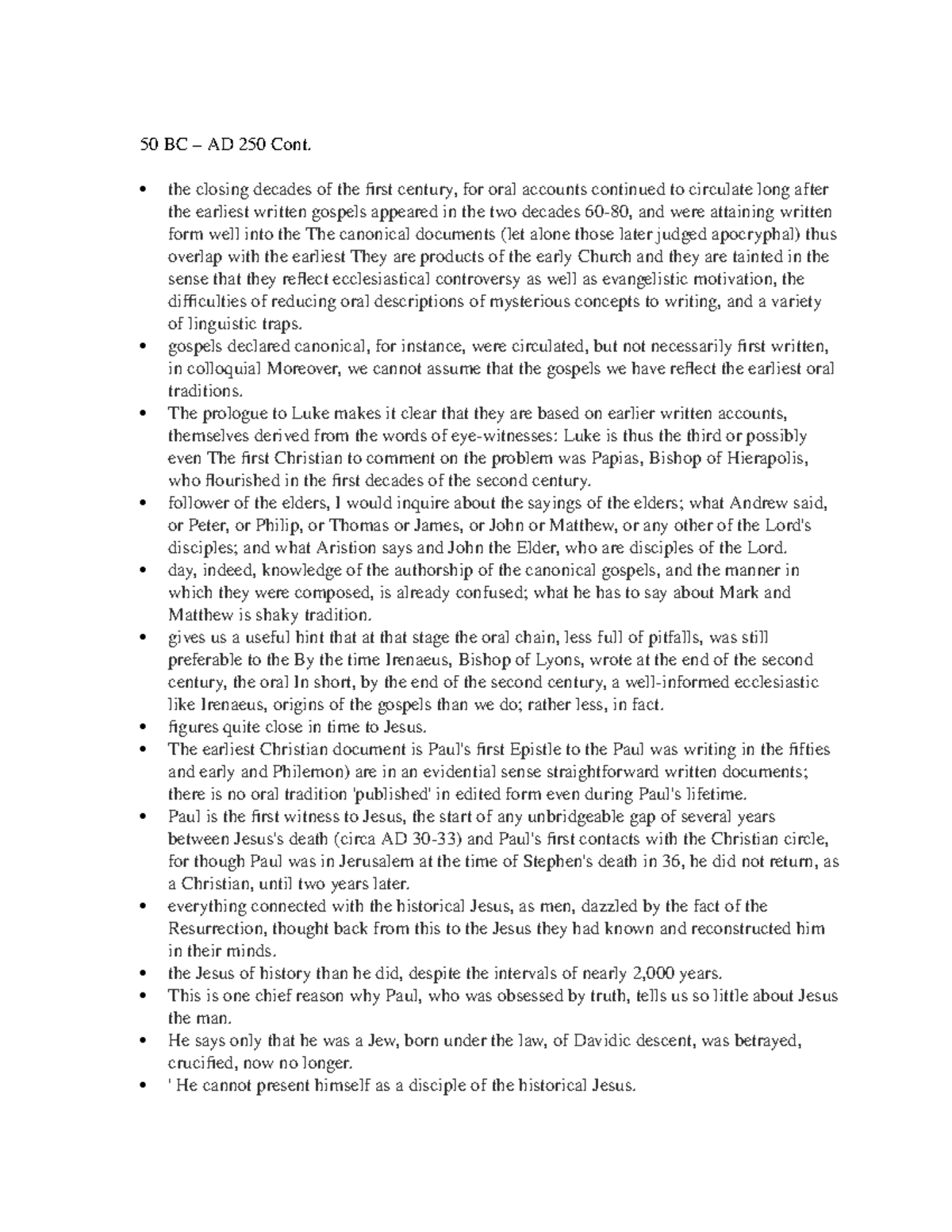 50 BC - AD 250 Part Three - 50 BC – AD 250 Cont. the closing decades of ...