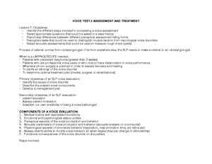 Voice Test 2 Study Guide - STUDY GUIDE FOR VOICE TEST 2 1. You are ...