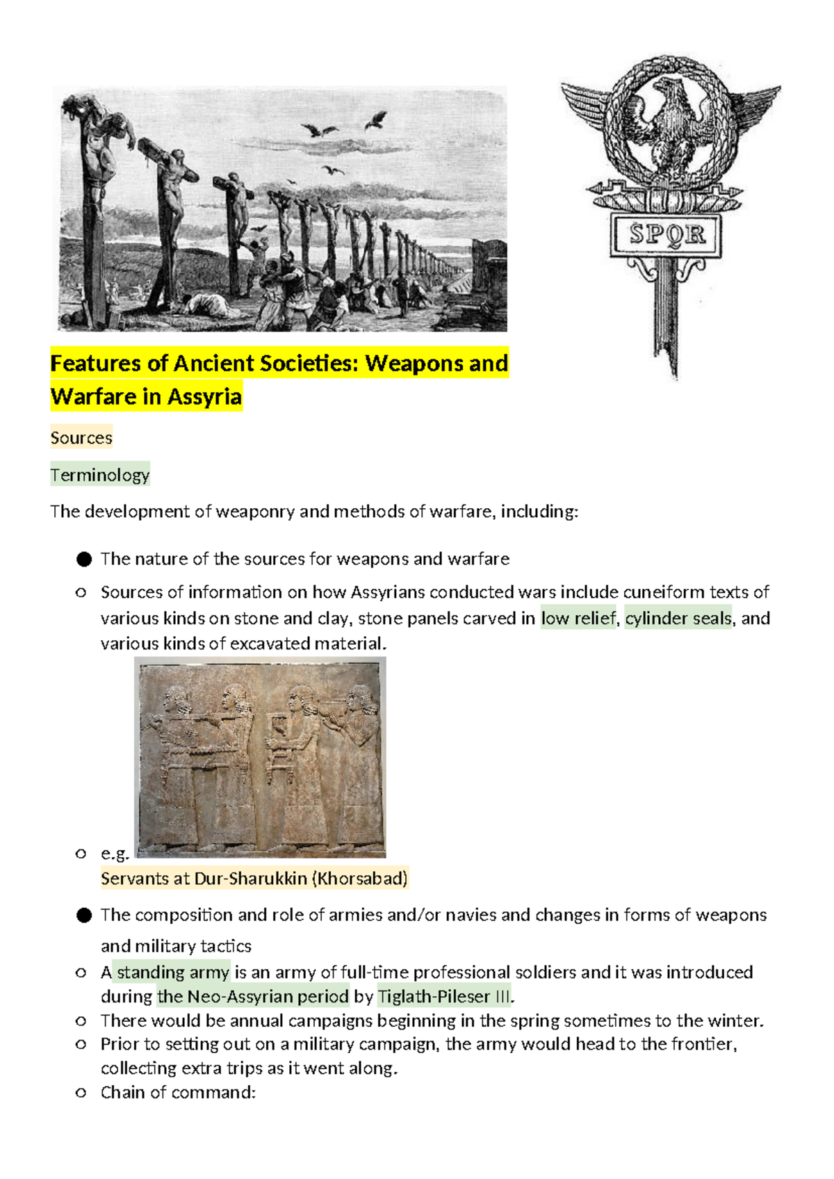 Year 11 Ancient Societies (Assyria and Rome) Syllabus Outlines ...