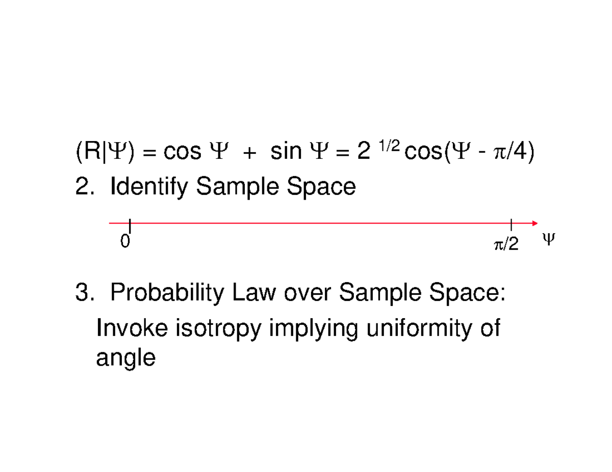 Lec3 Functions of Random Variables 2 (PDF) - (R|Ψ) = cos Ψ + sin Ψ = 2 ...