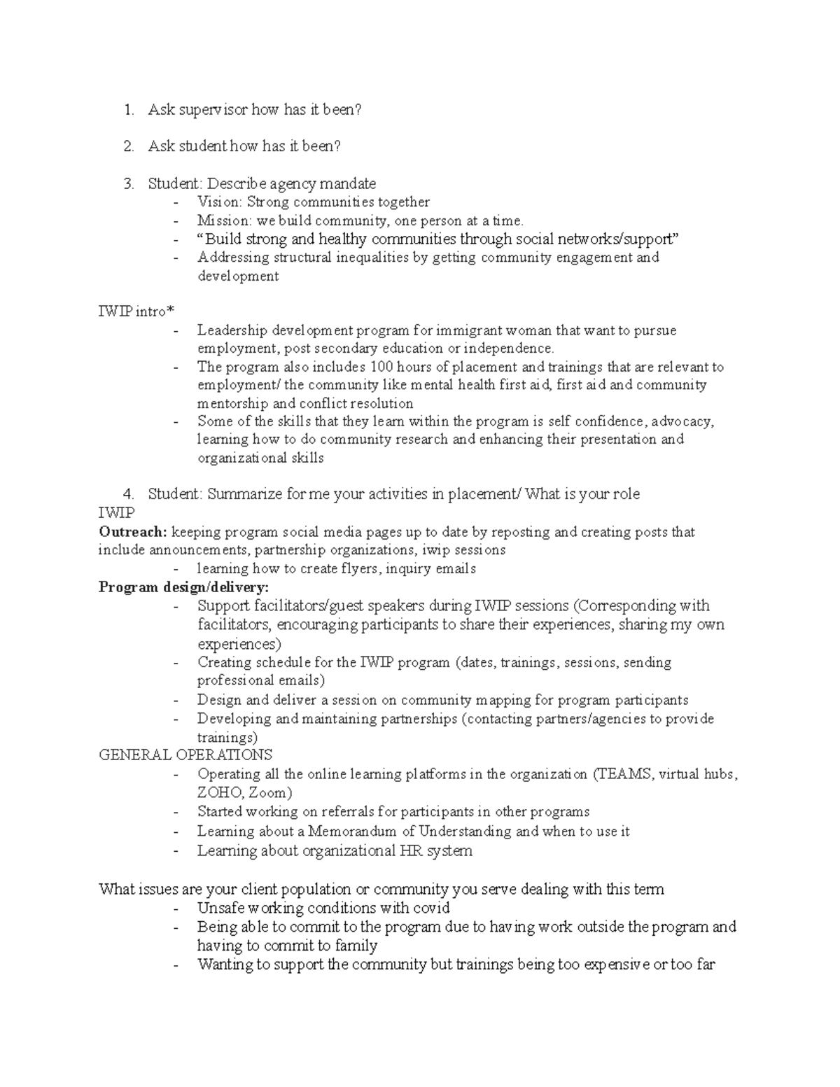 Supervision Meeting - Notes from article - Ask supervisor how has it ...