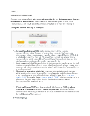 Informatics - this is computer network based notes - INFORMATICS It is ...