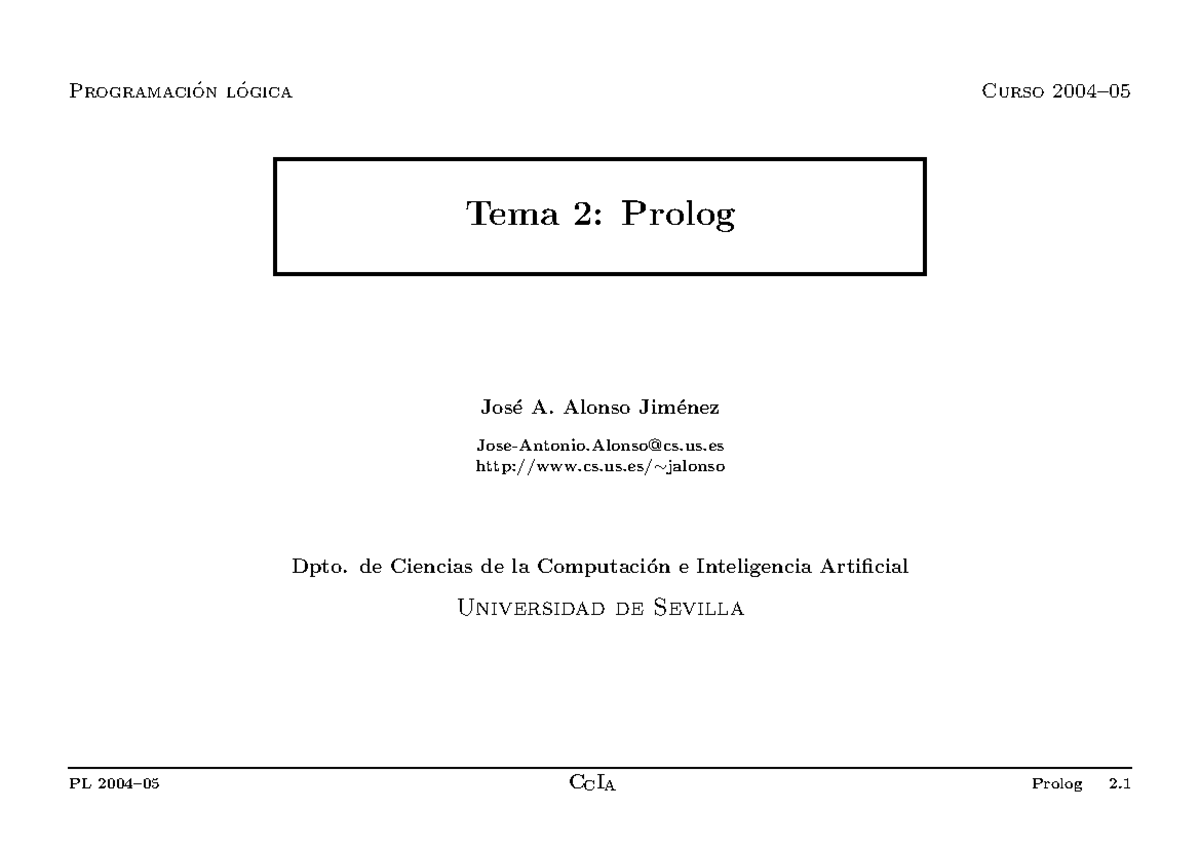 Tema-2 - inteligencia artificial - Programaci ́on l ́ogica Curso 2004 ...