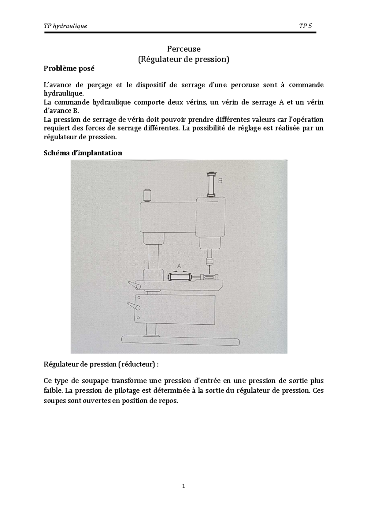 TP 5 - Perceuse - Perceuse (Régulateur de pression) Problème posé L ...