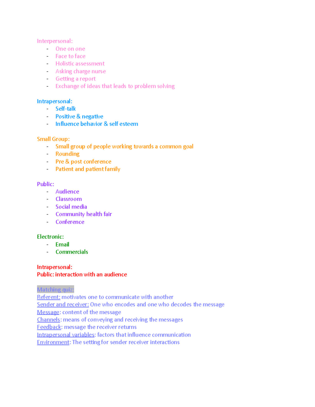 Interpersonal - njiii - Interpersonal: - One on one - Face to face ...