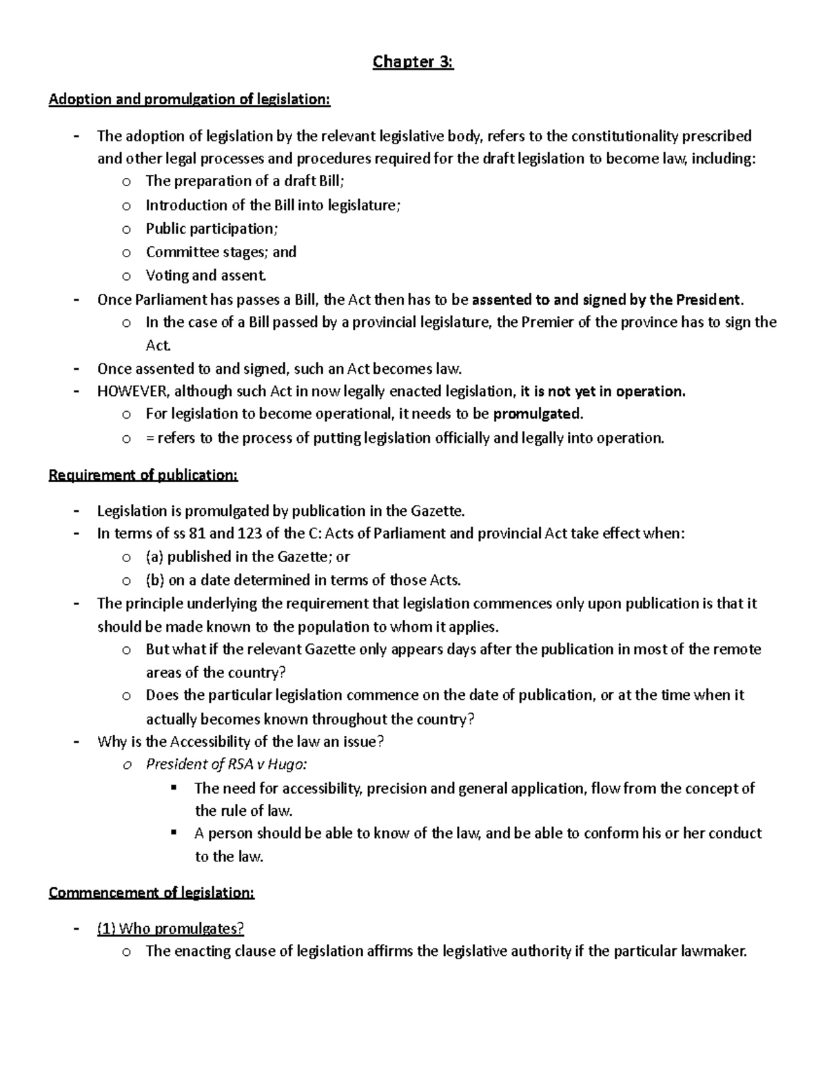 Chapter 3 - Chapter 3: Adoption and promulgation of legislation: The ...