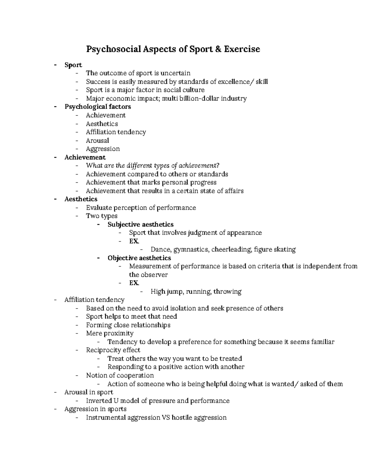 4- Psychosocial aspects of sport and exercise - Psychosocial Aspects of ...