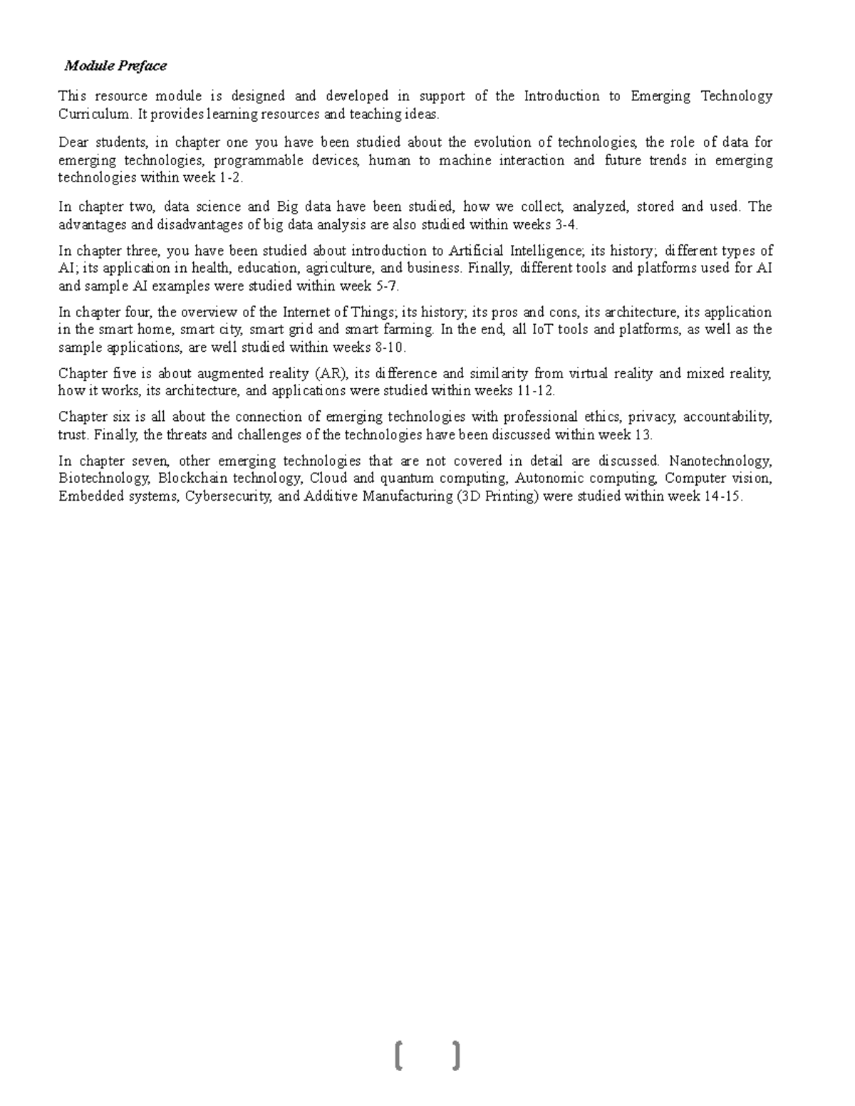 Introduction to Emerging Technologies Module year one - Introduction To ...