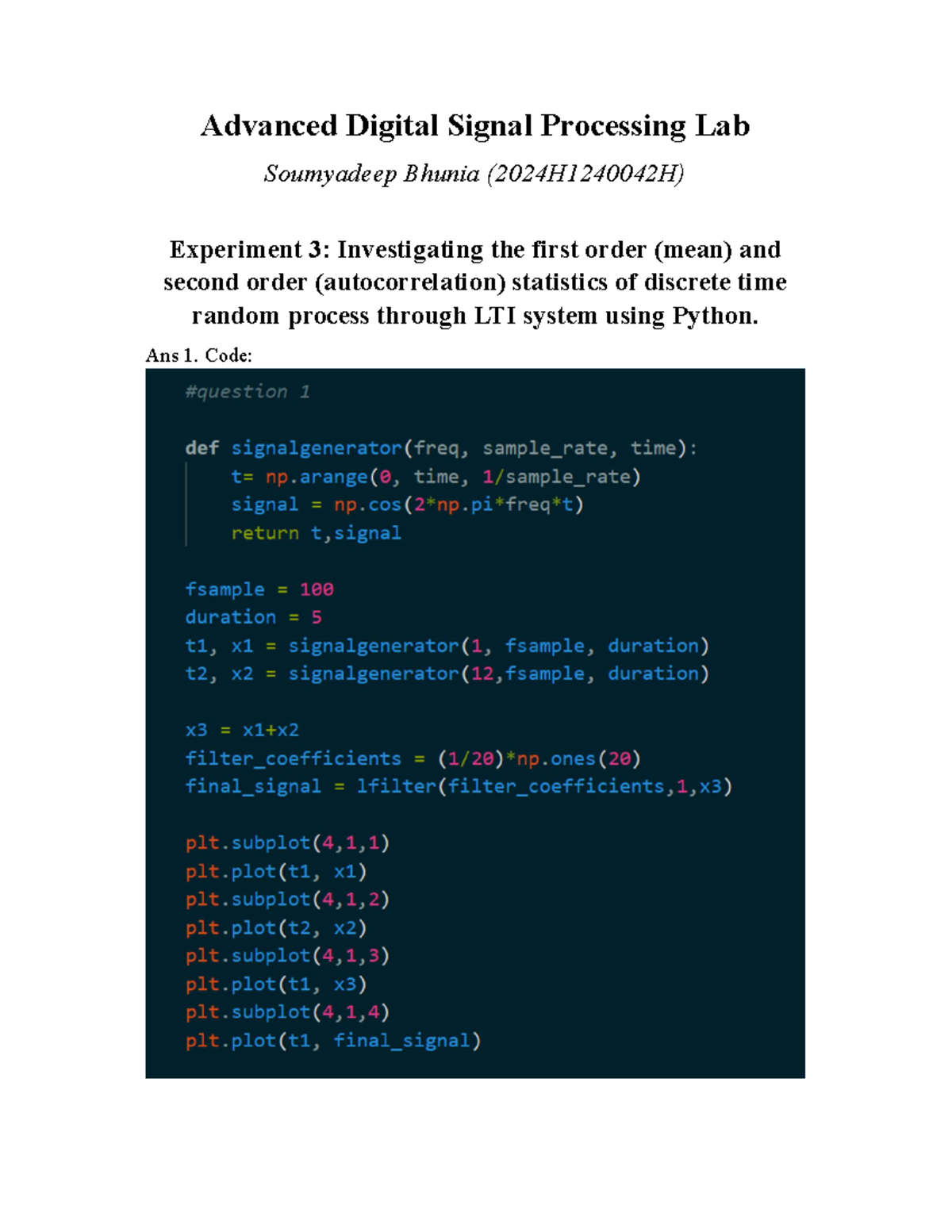 H20241240042 Soumyadeep Bhunia Expt3 - Coding Theory and Practice - Advanced Digital Signal ...