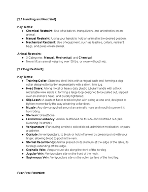 Intro to Vet Tech 1 - Online Course Notes. - Intro to Veterinary ...