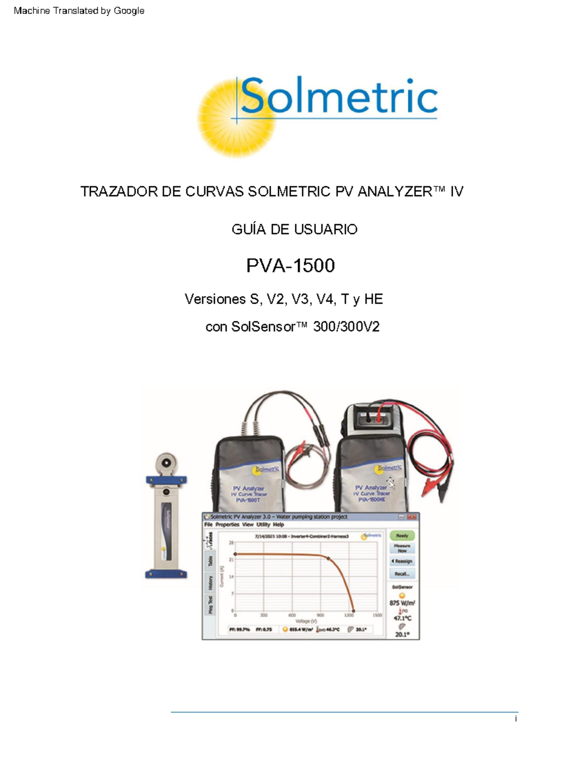 Solmetric+PV+Analyzer+1500XX+Users+Guide en (2) - con SolSensor™ 300 ...