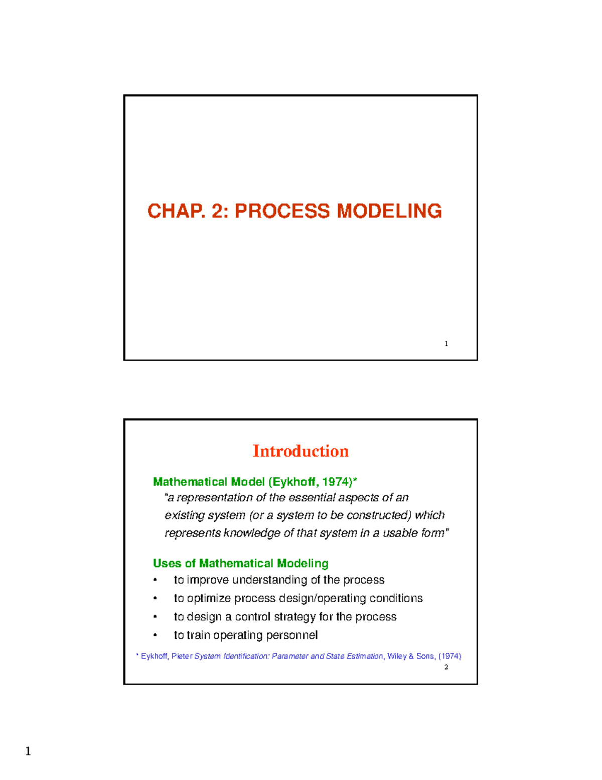 Process Design And Simulation Lecture Notes Chapter 2 Chap 2 Process Modeling 1