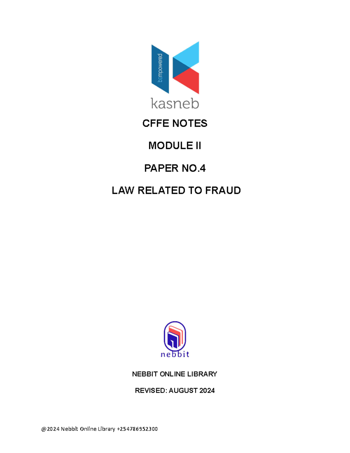 CFFE LAW- Fraud Notes - CFFE NOTES MODULE II PAPER NO. LAW RELATED TO ...