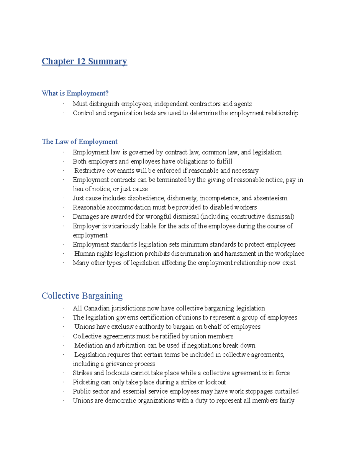 Chapter 12 Summary - Lecture notes 12 - Chapter 12 Summary What is ...