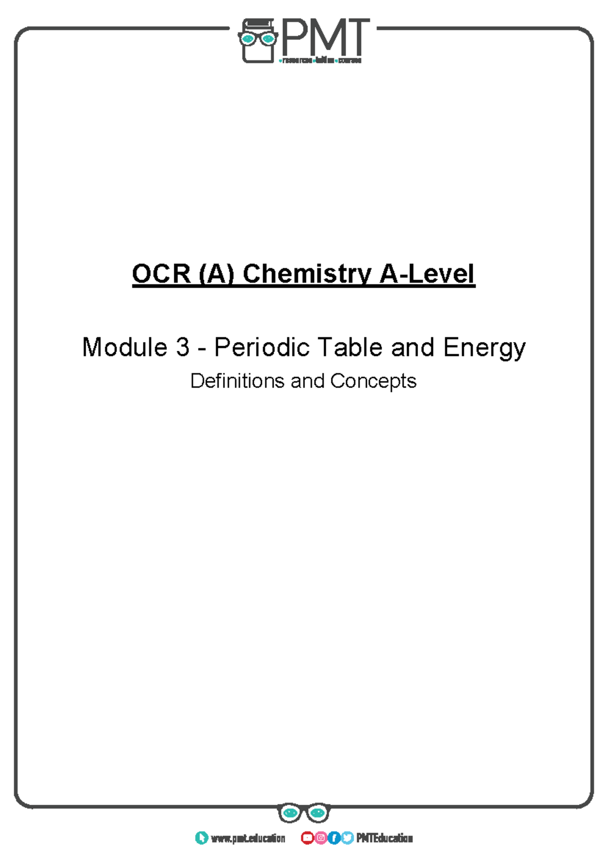 Definitions - practice - OCR (A) Chemistry A-Level Module 3 - Periodic ...
