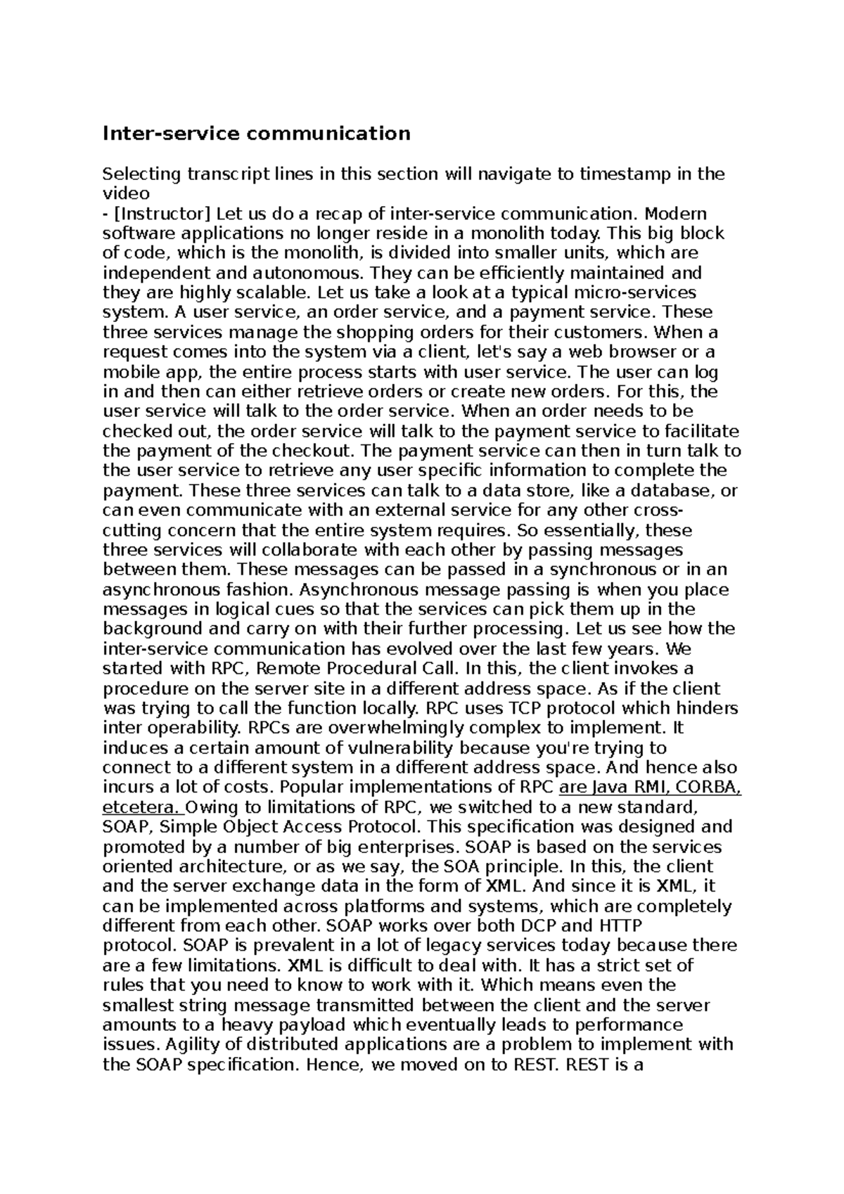 GRPC for Testers - Inter-service communication Selecting transcript ...