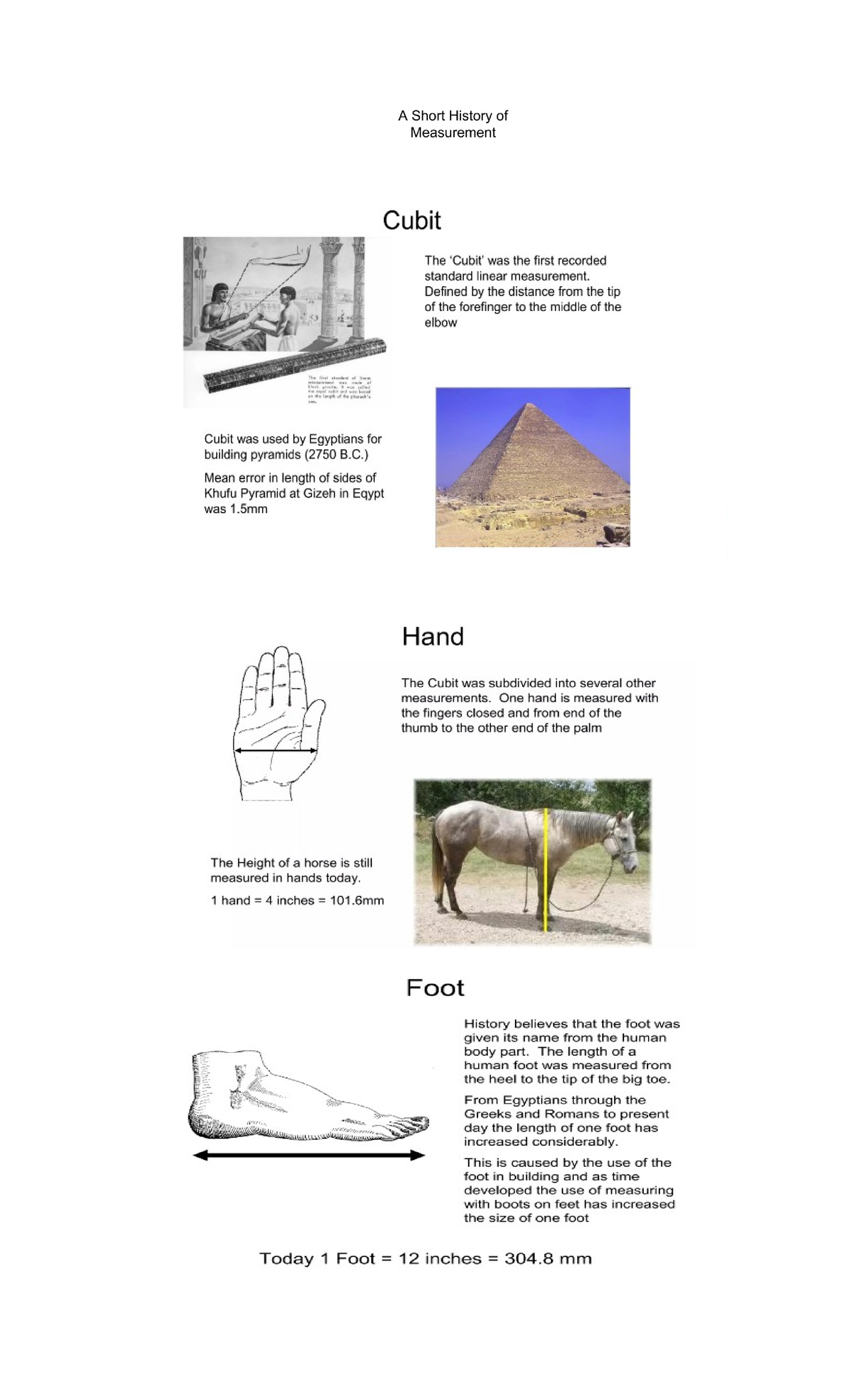 History of Measurement - Mathematics 7 - Studocu