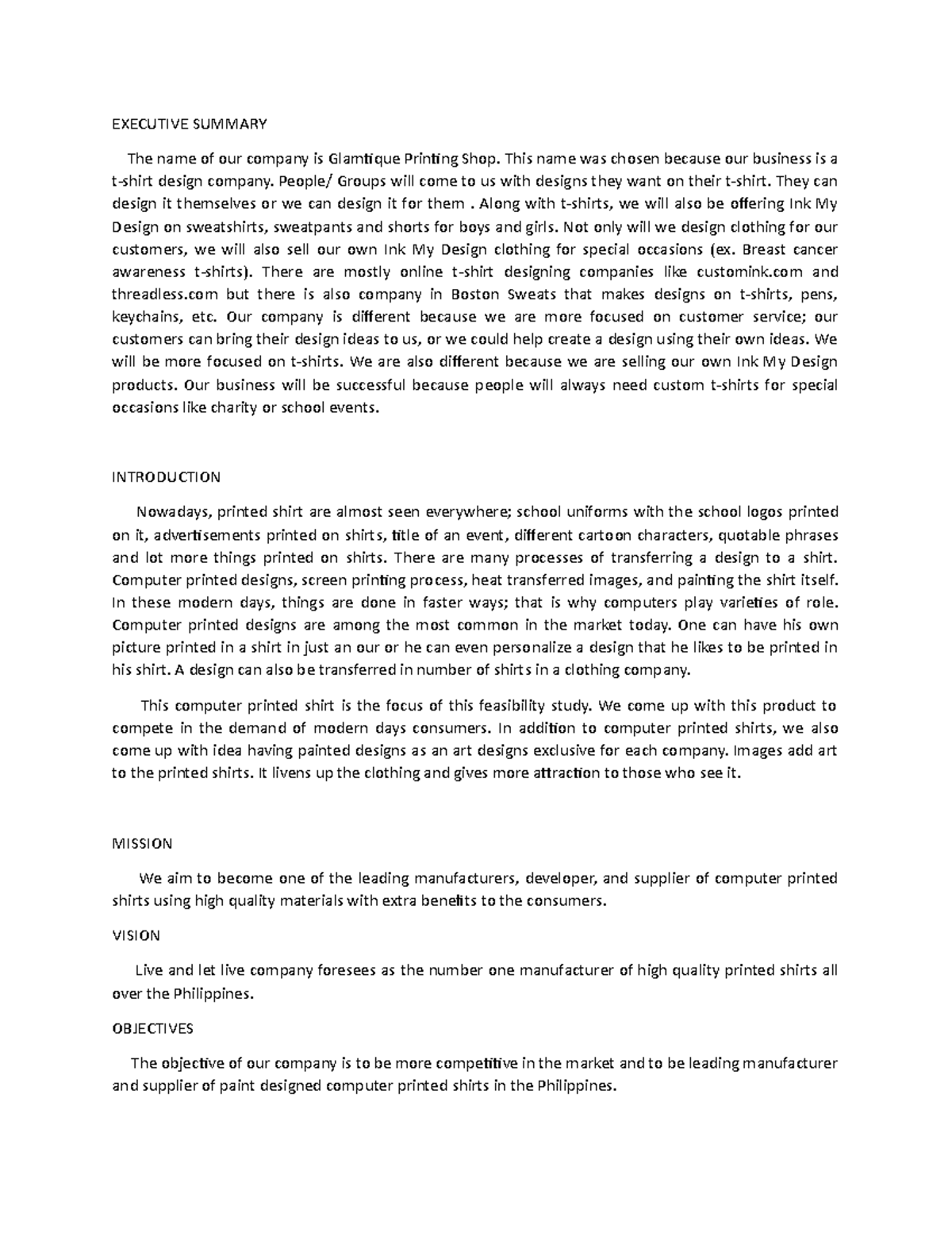 Executive Summary - This is a report from second year social studies ...