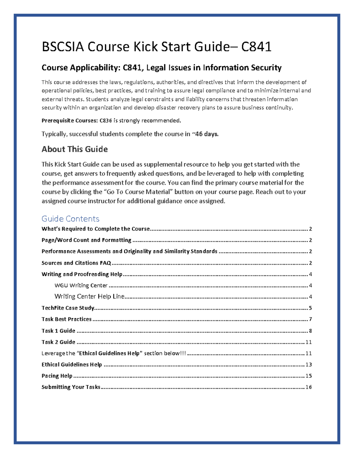 Course Kick Start C841 - Guide - BSCSIA Course Kick Start Guide– C84 1 ...