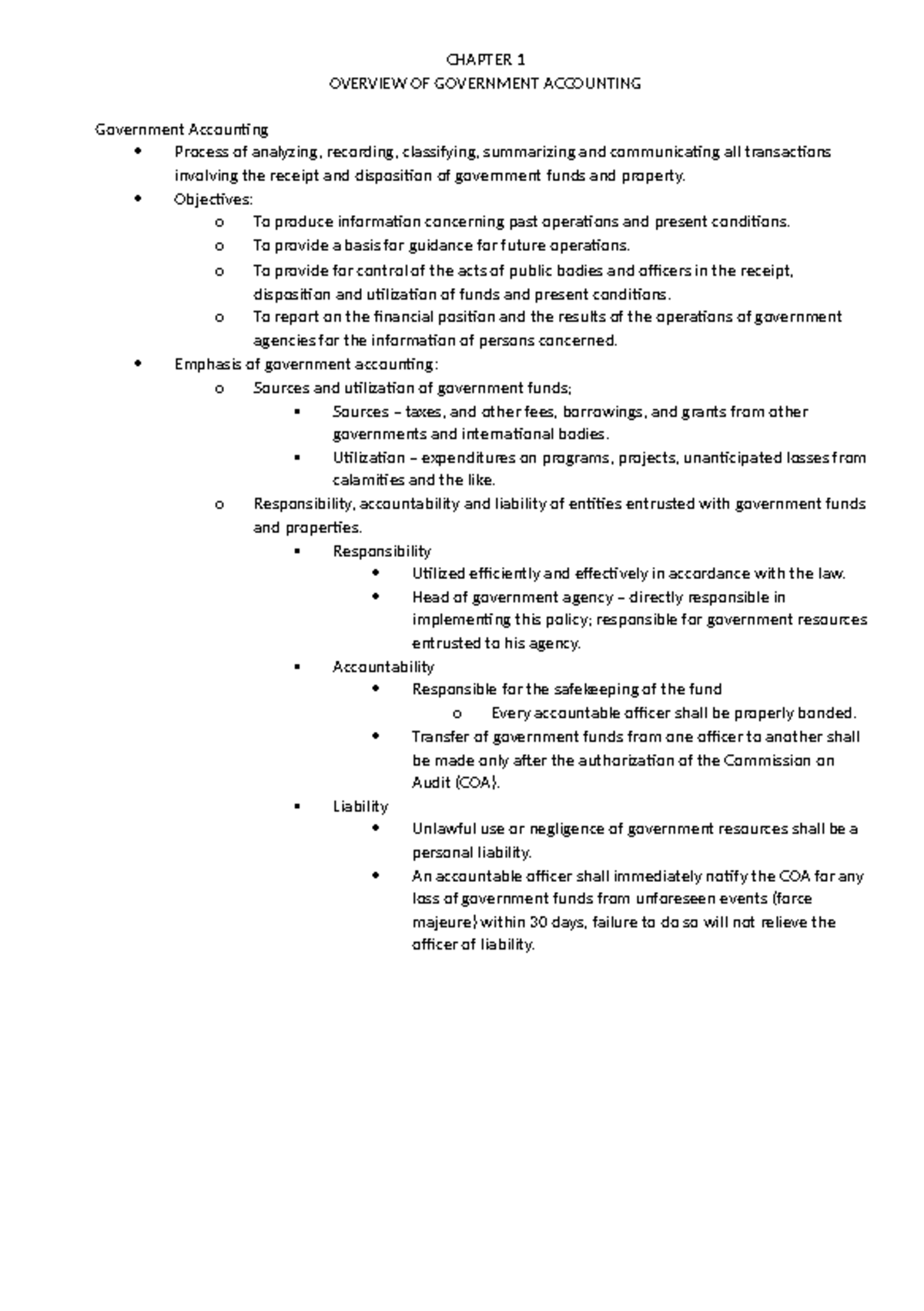 Chapter 1 - Overview of government accounting - CHAPTER 1 OVERVIEW OF ...