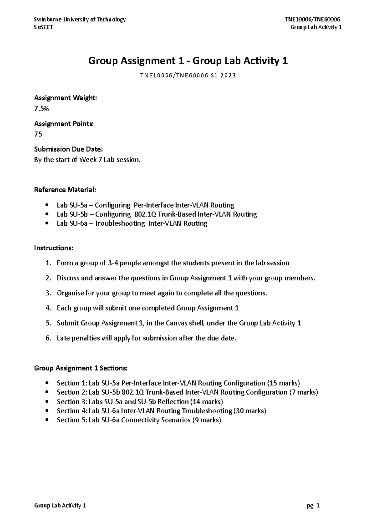 Group Assignment 1 - Group Lab Activity 1 - SoSCET Group Lab Activity 1 ...