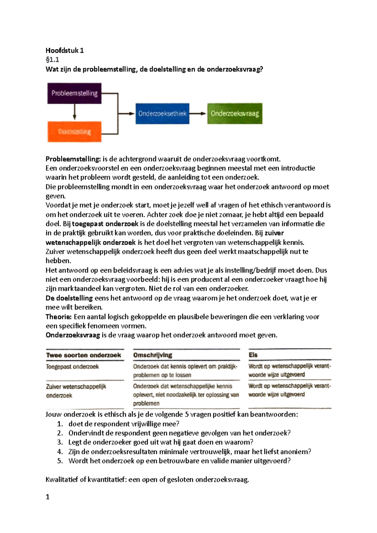 MOS SV - practice materials - Hoofdstuk 1 §1. Wat zijn de probleemstelling, de doelstelling en ...