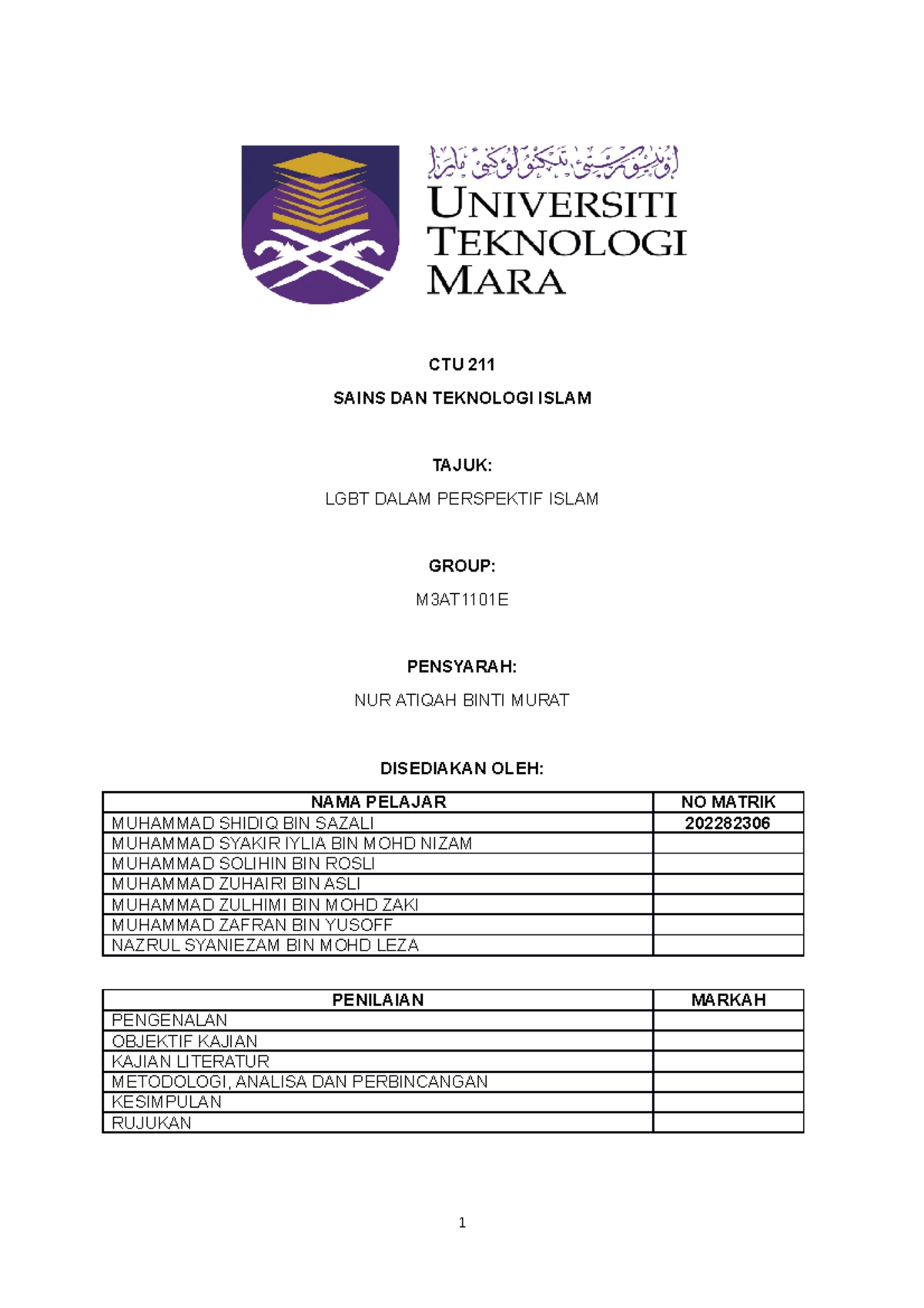 CTU 211 (LGBT) - huhu - CTU 211 SAINS DAN TEKNOLOGI ISLAM TAJUK: LGBT DALAM PERSPEKTIF ISLAM ...