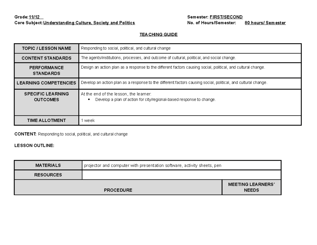 Teaching-Guide-Template - Grade:11/12 Semester: FIRST/SECOND Core ...