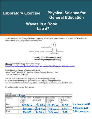Lab #4, Universal Gravitational Law - 1 Worksheet (Universal ...