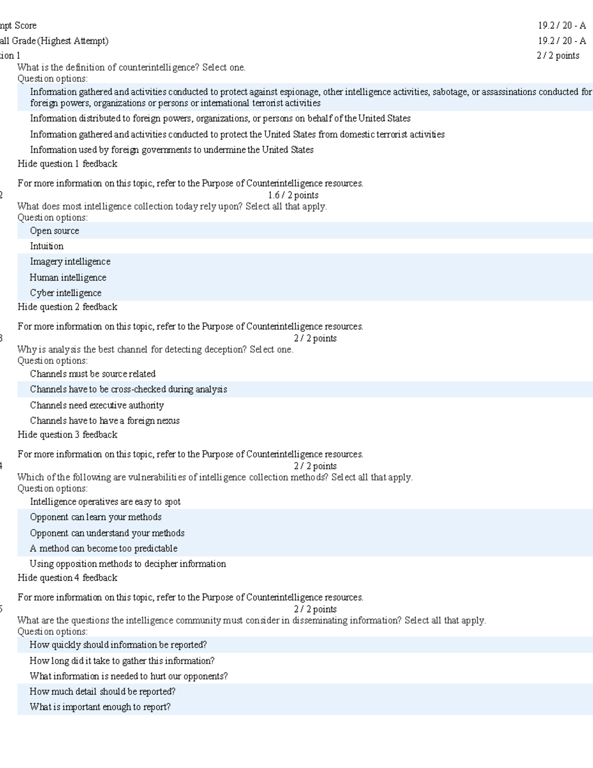 CJ 350 3-3 Quiz - Quiz - 19 / 20 - A 19 / 20 - A 2 / 2 points What is ...