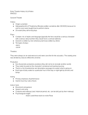 Early Theatre History and Literature - Early Theatre History & Lit ...