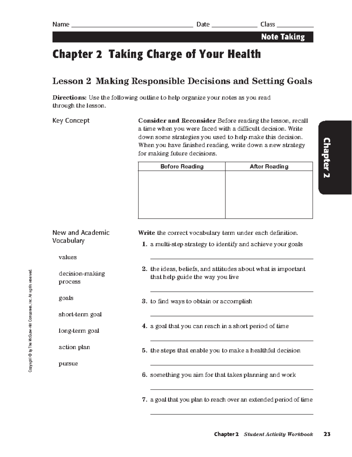 2.2 Worksheet - math - Copyright © by The McGraw-Hill Companies, Inc ...