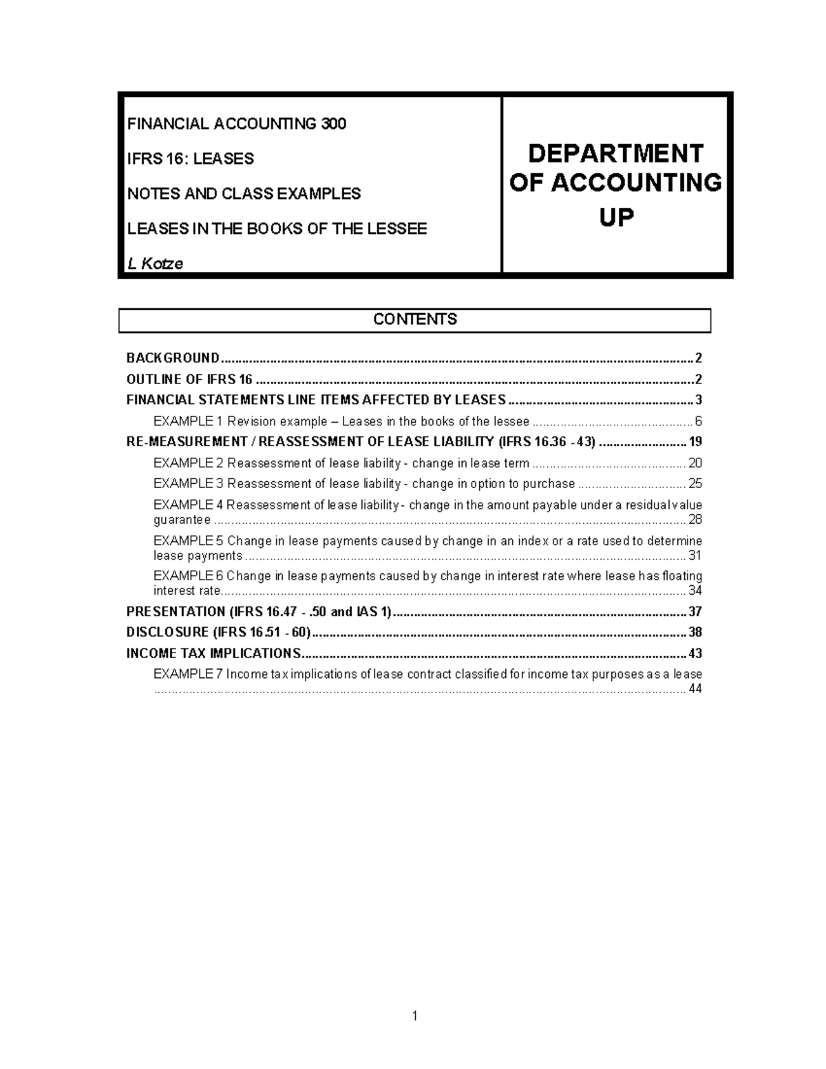 2 IFRS16 Lessee Notes and class examples 2022 - FINANCIAL ACCOUNTING ...